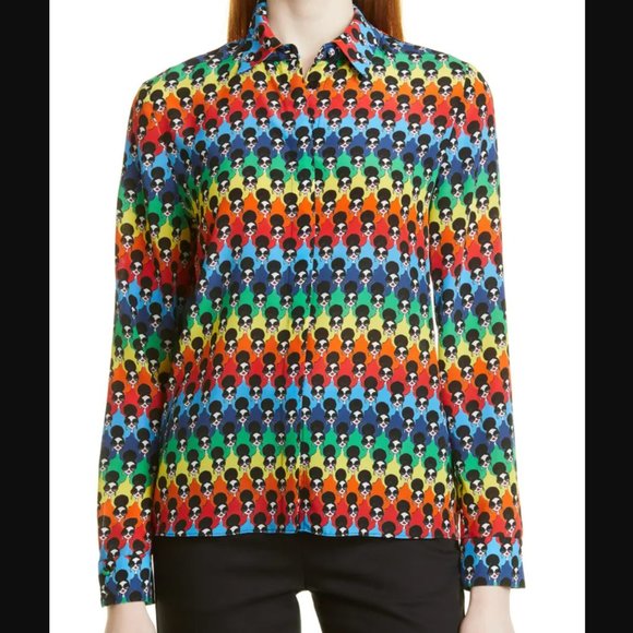 Alice + Olivia | Tops | Alice Olivia Willa Stace Face Print Buttonup ...